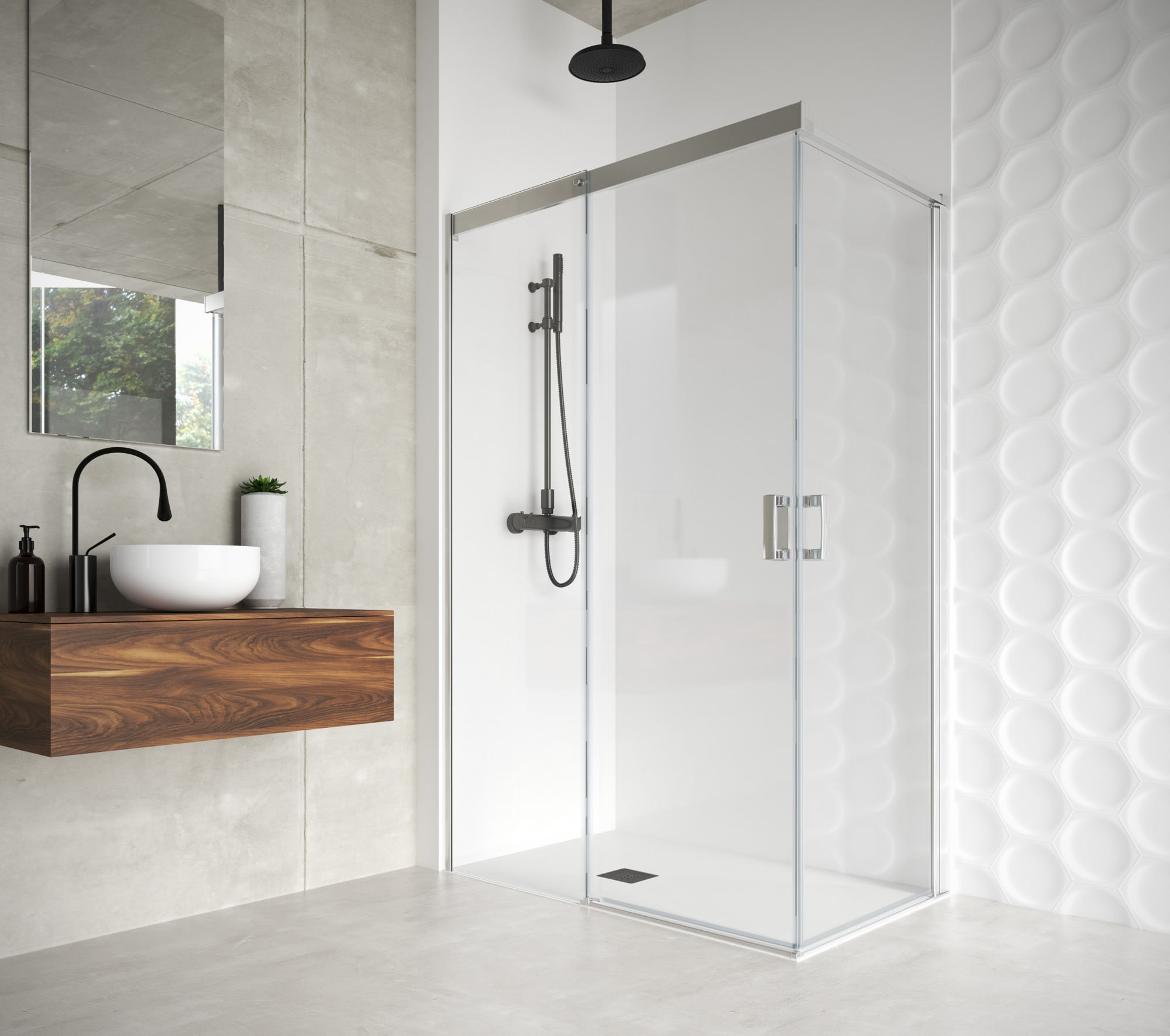 Paroi de douche Special (ES-216) Profiltek Mixte (coulissant + pivotant ...