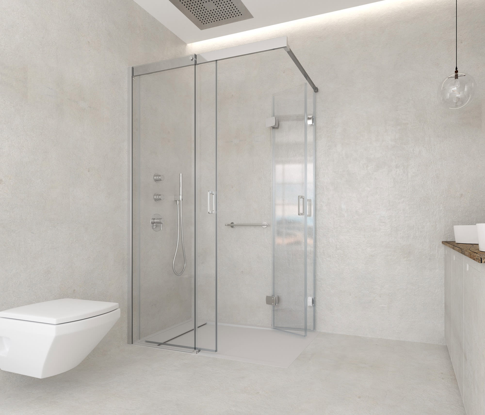 Paroi de douche Special (ES-217) Profiltek Mixte (coulissant + pliant ...