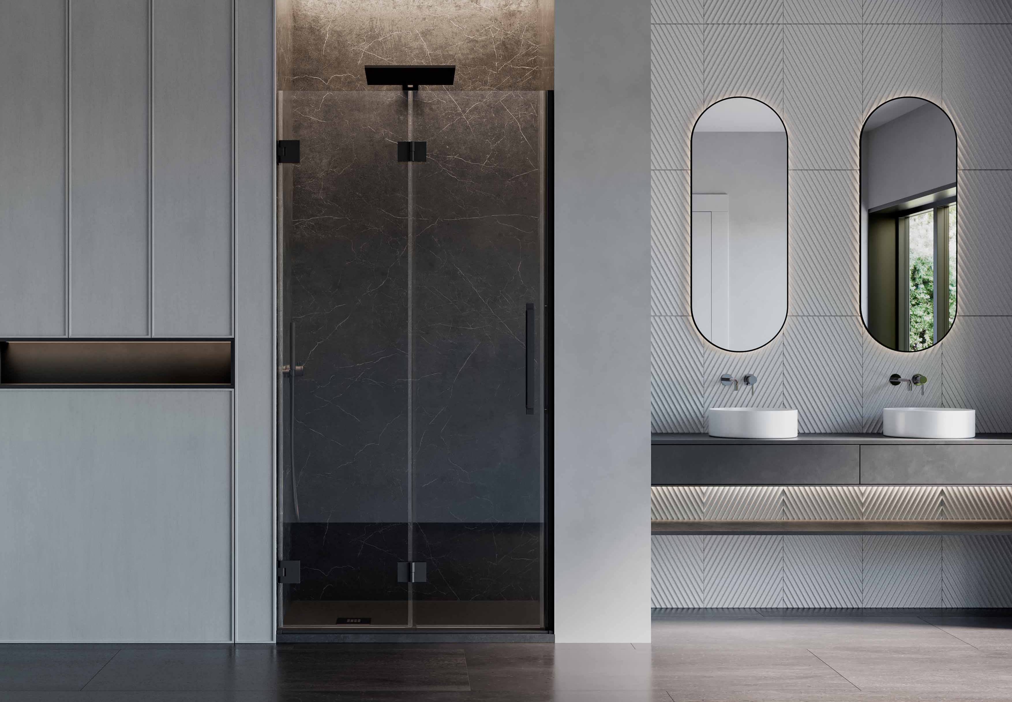 Paroi de douche Glam (GL-218) Profiltek Frontale, 2 panneaux pliants, 8 mm | Decorasalledebain