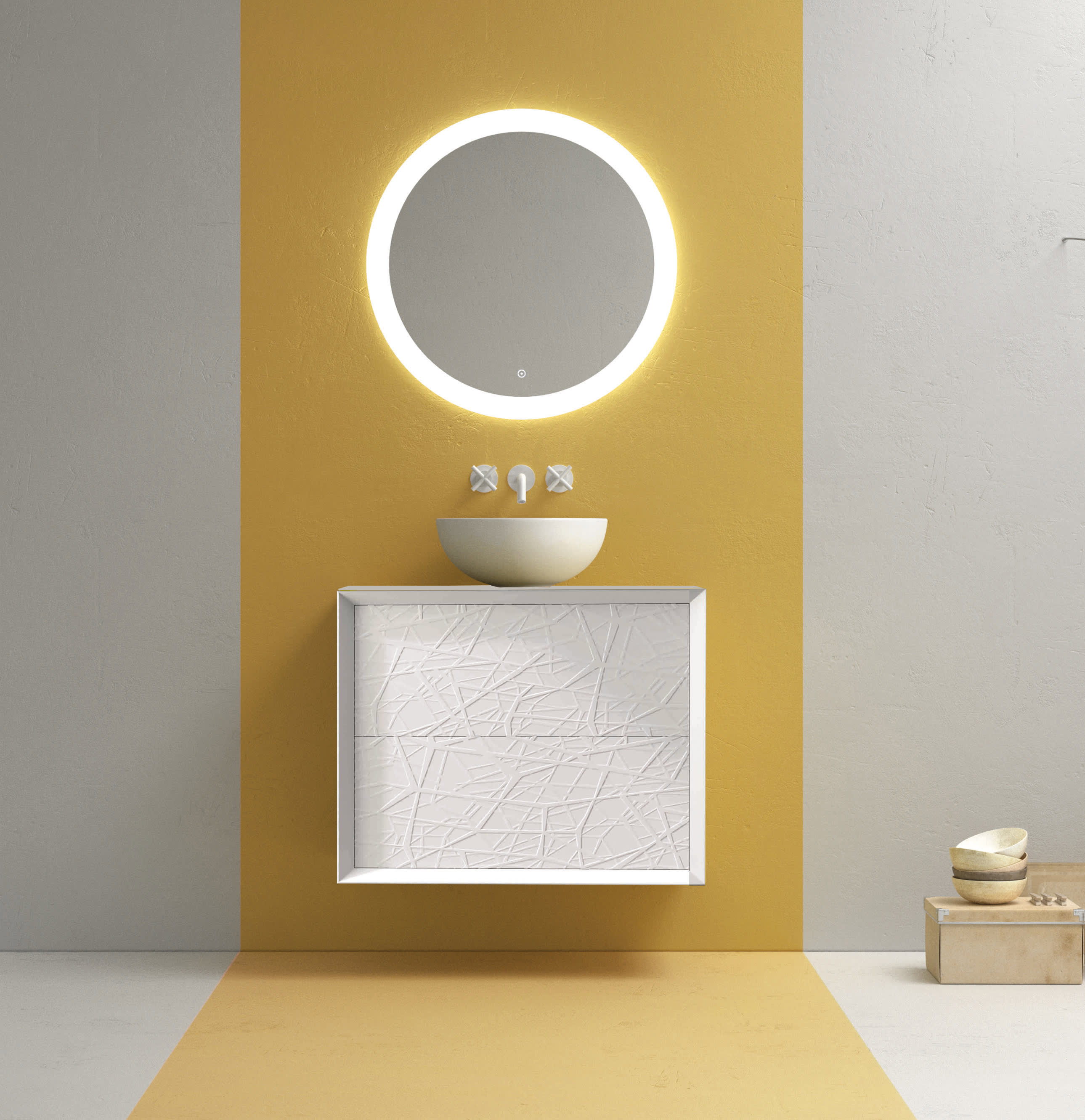 Meuble de salle de bain avec plan de toilette en bois Sue Lux Avila Dos ...