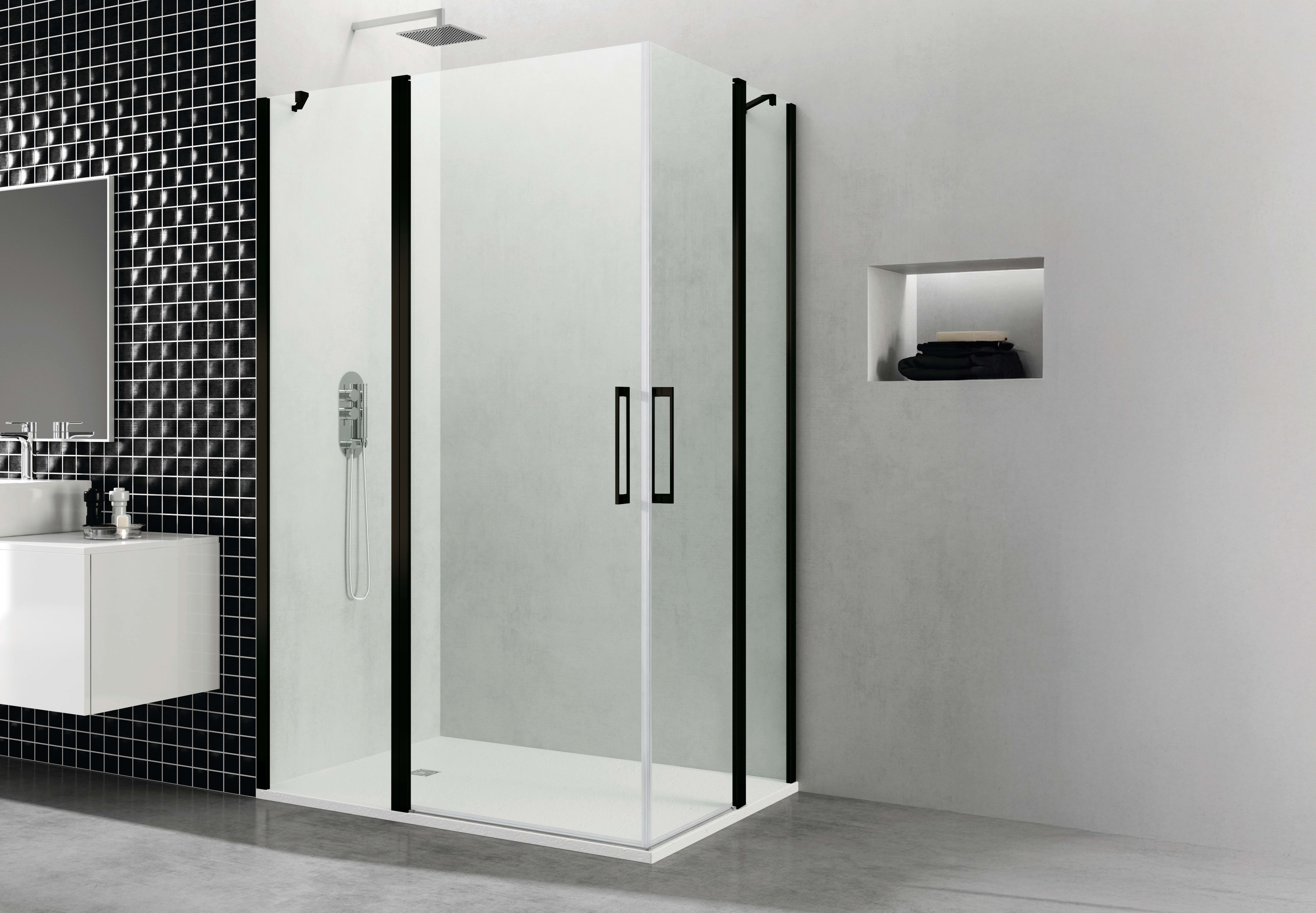 Paroi de douche Open (Combi H) GME Angulaire 2 fixes + 2 pivotantes, 6 ...